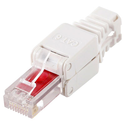4-Piece Tool-less RJ45 Connector CAT 6 for Network Cable- Tool-Free ...